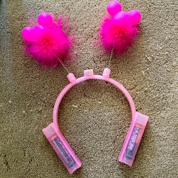 Accessories | Disney Light Up Headband Pink Mickey Mouse Ears With Pink ...